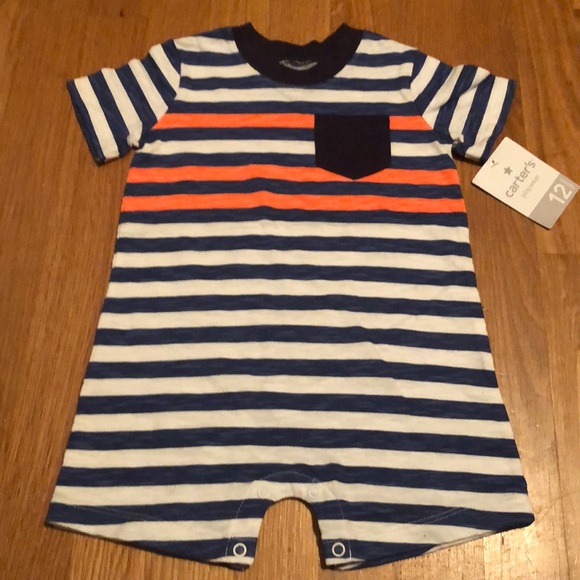 Carter's | One Pieces | New Carters Blue And White Striped Romper ...